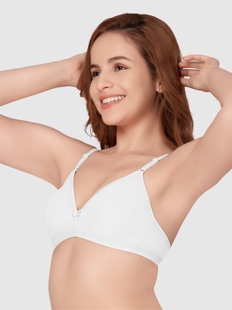 Daisy Dee White Non Padded Non Wired Full Coverage Bra NADR-White – Lovable India