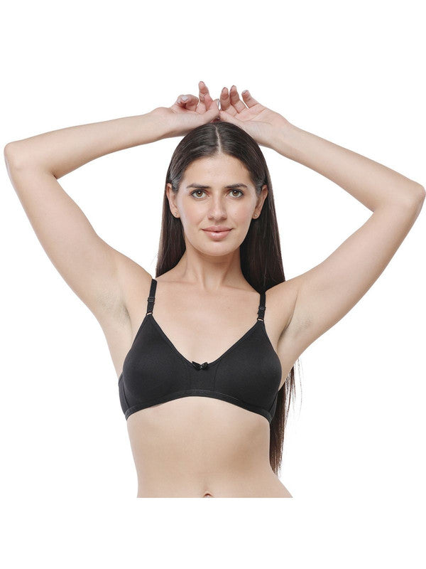 Daisy Dee Black Non Padded Non Wired Full Coverage Bra PRIMA-Black - Lovable India