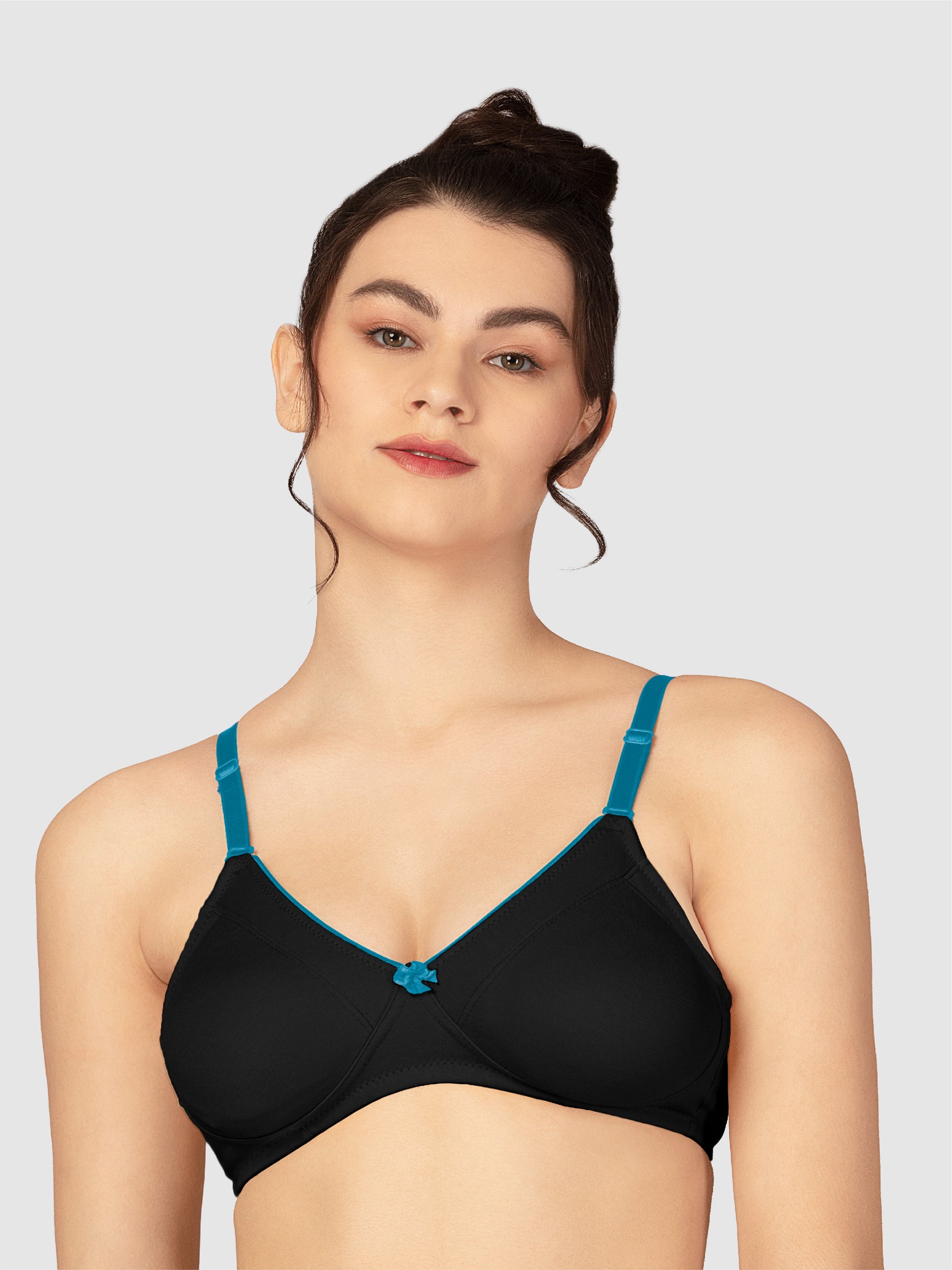 Lovable Black Non Padded Non Wired Full Coverage Bra NOBEL-Black - Lovable India